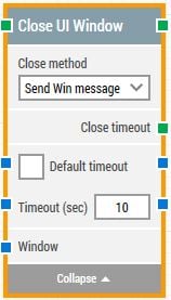 Close UI Window Desktop UI Building Blocks | Leapwork Documentation
