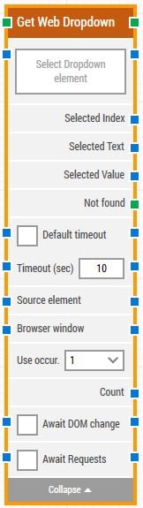 Get Web Dropdown Web Building Blocks | Leapwork Documentation