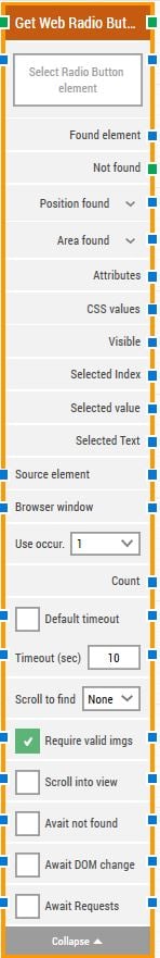 Get Web Radio Button Web Building Blocks | Leapwork Documentation