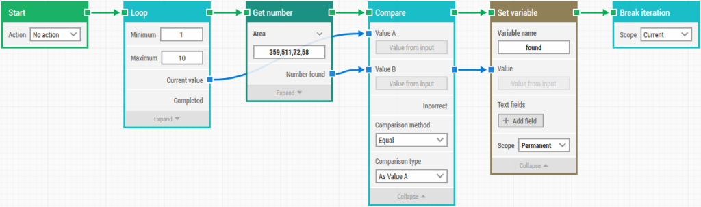 Break Iteration | Logic Building Blocks | Leapwork Documentation