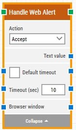 Handle Web Alert Web Building Blocks | Leapwork Documentation