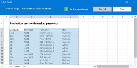 Read Excel | Data-driven Building Blocks | Leapwork Documentation