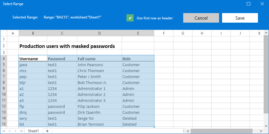 Read Excel | Data-driven Building Blocks | Leapwork Documentation