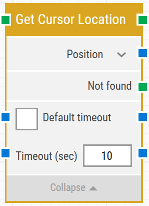Get Cursor Location | Green Screen Blocks | Leapwork Documentation
