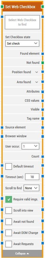 Set Web Checkbox Web Building Blocks | Leapwork Documentation