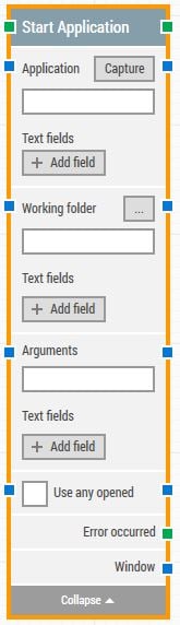 The Desktop UI building blocks - Start Application - LEAPWORK