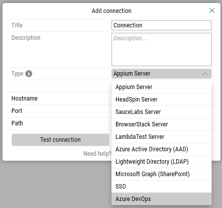 Azure DevOps (ADO) Server | Connections | Leapwork Documentation