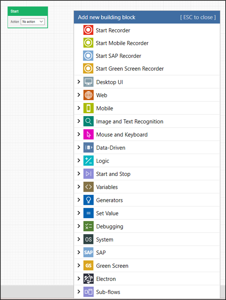 Designing automation flows | Leapwork Documentation