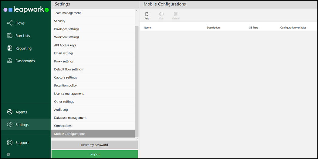 Mobile Configuration | Leapwork Documentation