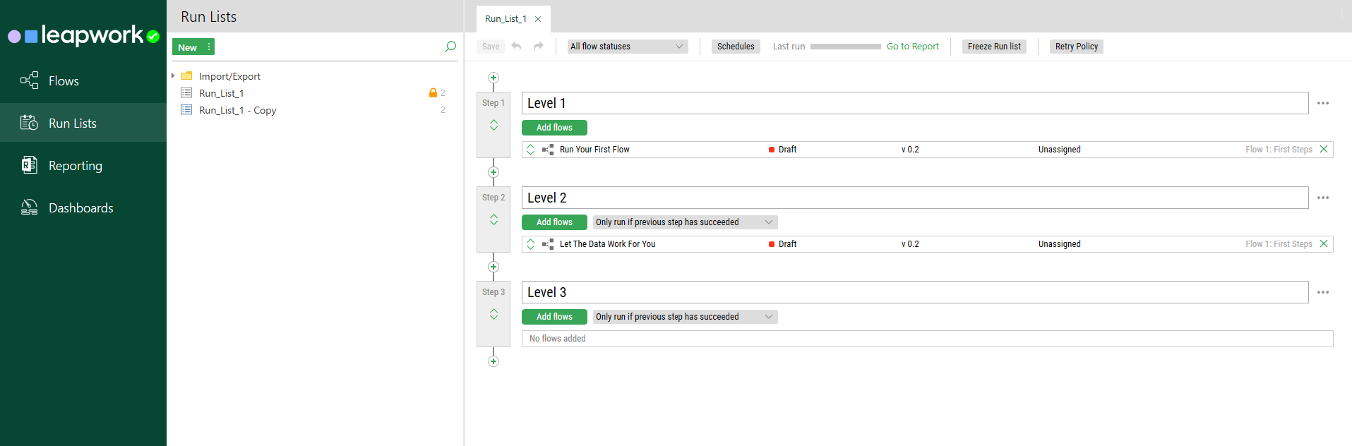 Run Lists | Leapwork Documentation