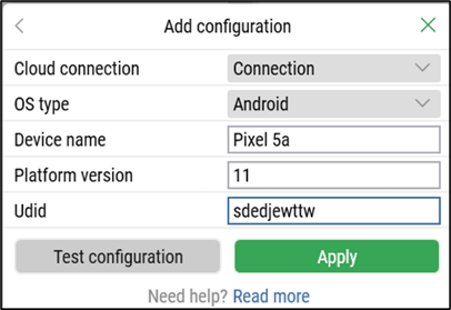 LEAPWORK Documentation: Mobile Configuration