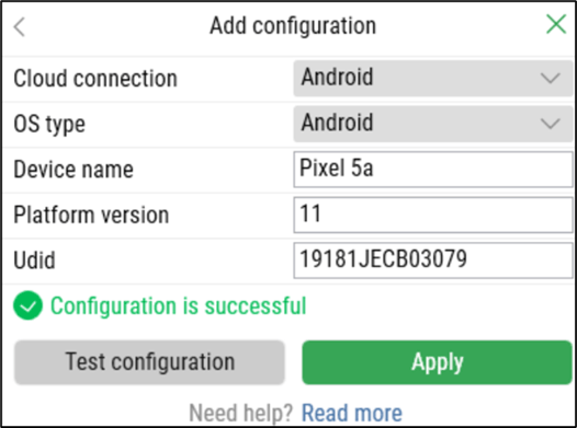LEAPWORK Documentation: Mobile Configuration