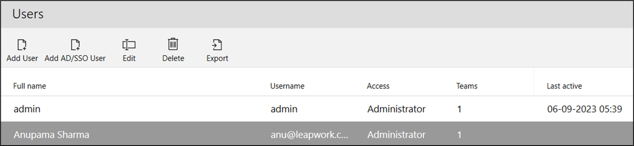User Management | Leapwork Documentation