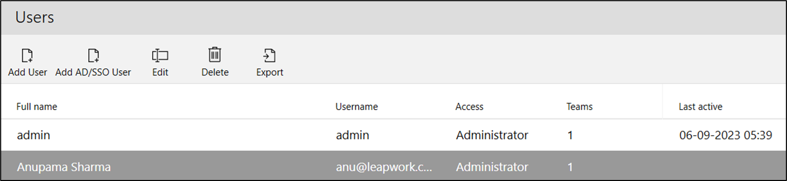 User Management | Leapwork Documentation