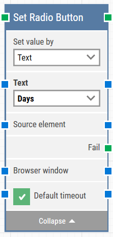 Dynamics 365 Set Set Element Radio Button | Building Blocks | Leapwork