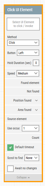 Click UI Element Desktop UI Building Blocks | Leapwork Documentation