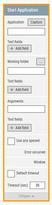 Start Application Desktop UI Building Blocks | Leapwork Documentation