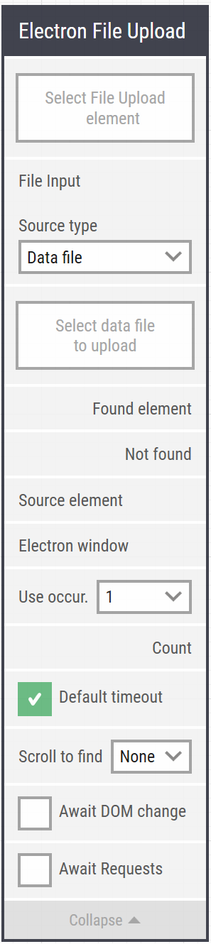 Electron File Upload | Electron Blocks | Leapwork Documentation