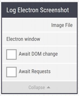 Log Electron Screenshot | Electron Blocks | Leapwork Documentation