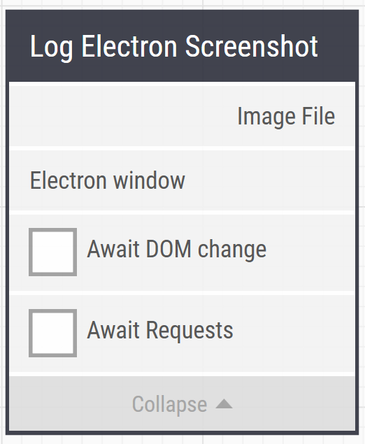 Log Electron Screenshot | Electron Blocks | Leapwork Documentation