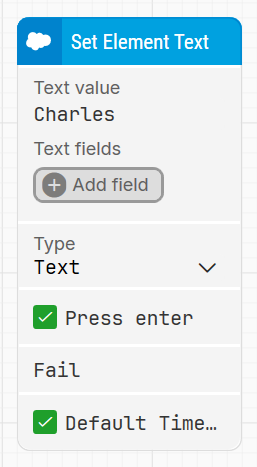 Salesforce Set Element Text | Building Blocks | Leapwork Documentation