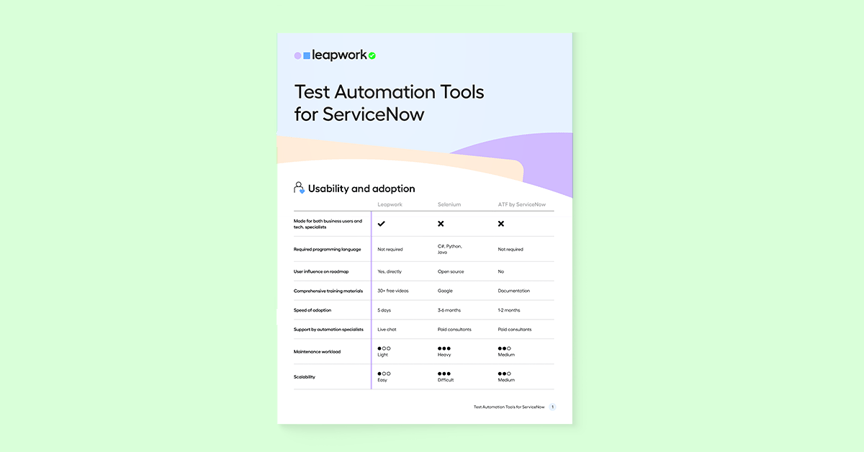 Test Automation Tools for ServiceNow