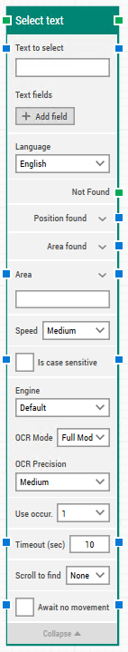 The Find and Get building blocks - Select Text - LEAPWORK