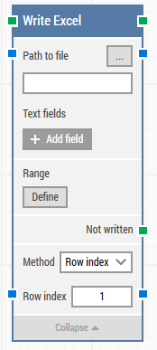 The Data-driven building blocks - Write Excel - LEAPWORK