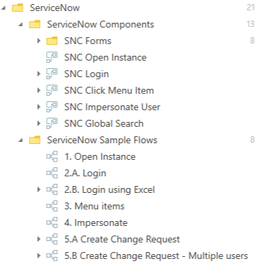 Download and import ServiceNow automation samples