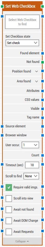 Set Web Checkbox - The Web building blocks - LEAPWORK