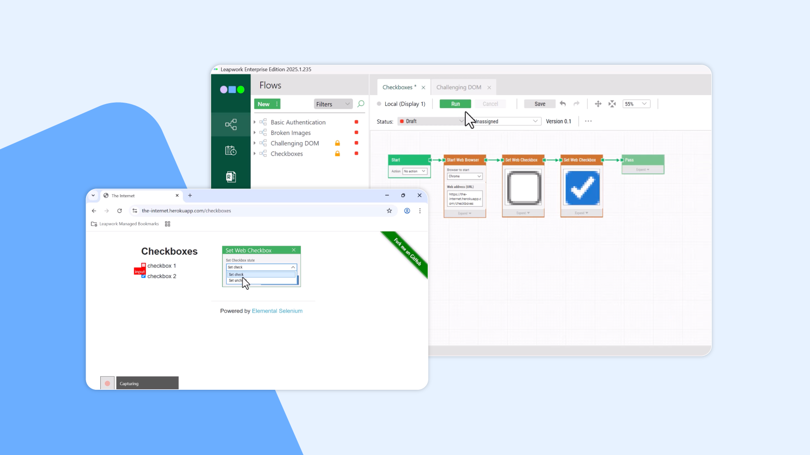 Checkboxes | Testing the Internet | Leapwork